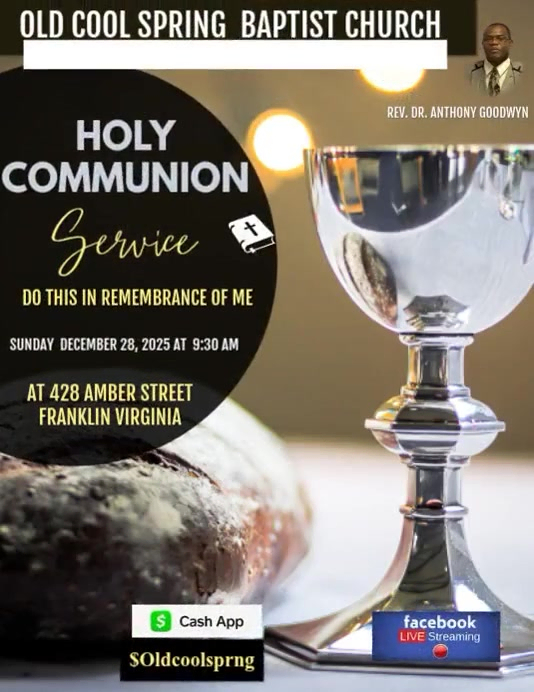 Old Cool Spring FEBRUARY Communion | PosterMyWall