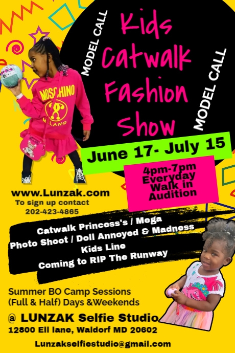 Copy of Kids Modeling Camp Poster (1) | PosterMyWall