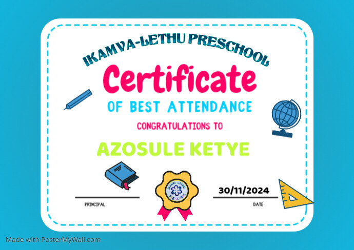Best Attendance Certificate | PosterMyWall