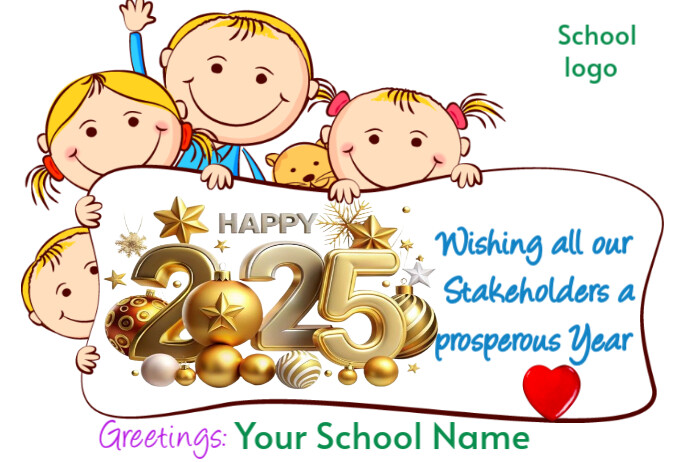 Copy of School greetings Happy New Year poster | PosterMyWall