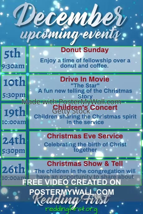 Copy of December Calendar Blue Snow Falling Video | PosterMyWall