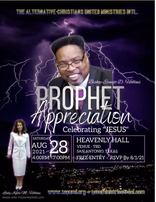 Copy of Copy of Prophet Appreciation celebration flyer | PosterMyWall