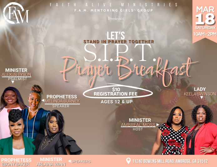 1.5 FAITH ALIVE MINISTRIES | PRAYER BREAKFAST Template | PosterMyWall