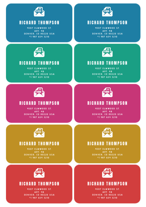 Szablon 10 Colorful Professional Shipping Address Labels A4 | PosterMyWall