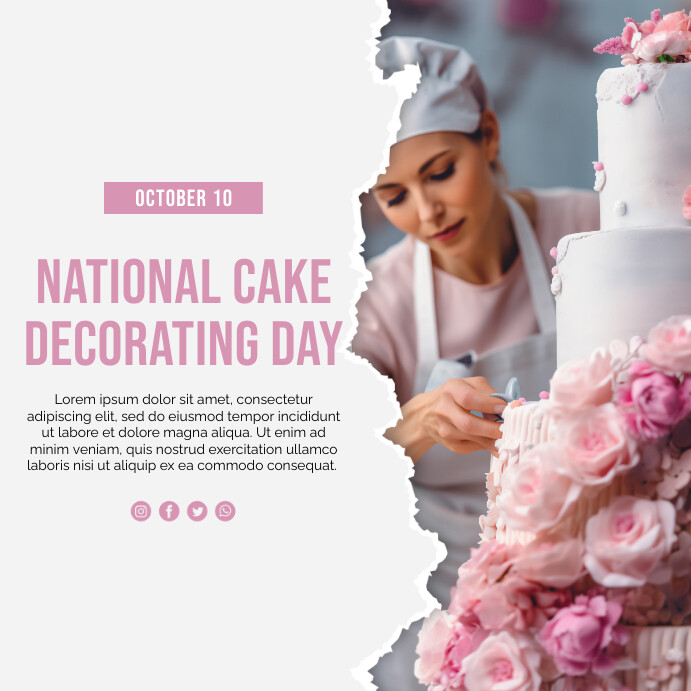 Copy of 10 Oct - National Cake Decorating Day | PosterMyWall