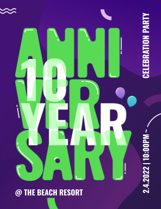 10 year Anniversary Celebration Poster Templat | PosterMyWall