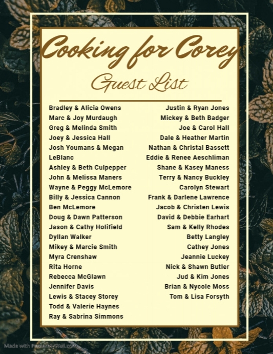 C4C GUEST LIST | PosterMyWall