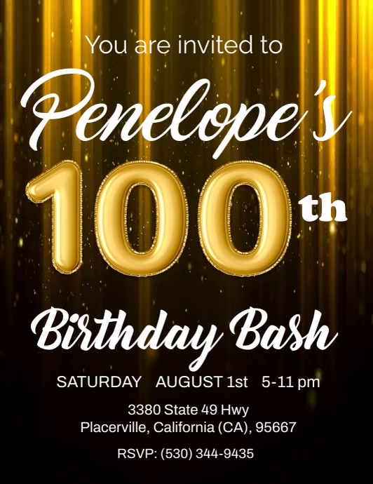 100th bday Template | PosterMyWall