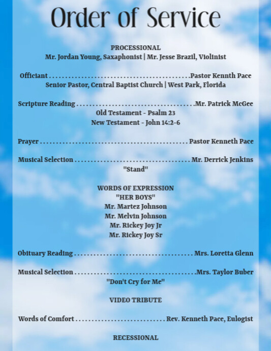 Copy of Order Of Service Template | PosterMyWall