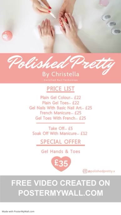 Pink Hand and Foot Massage Spa Menu (1) | PosterMyWall