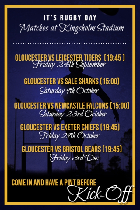 Copy of Copy of Rugby Live Screening Poster Template | PosterMyWall