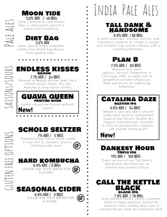 New LB Beer menu pg2 | PosterMyWall