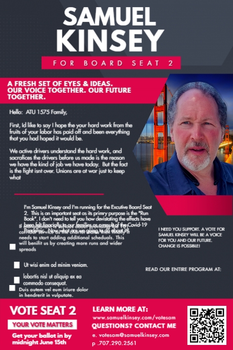 Copy of Retirees - Executive Board Seat 2 - Election Campaign Flyer ...