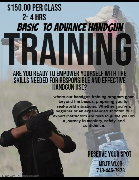 Handgun Training Class | PosterMyWall
