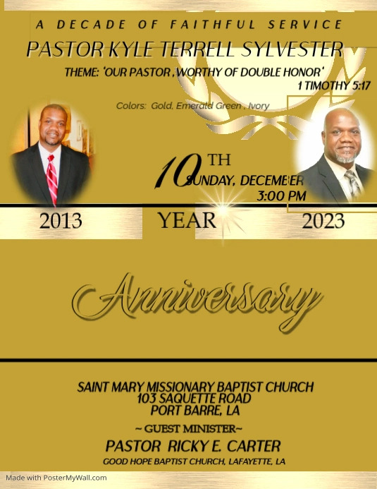 Pastor Anniversary | PosterMyWall