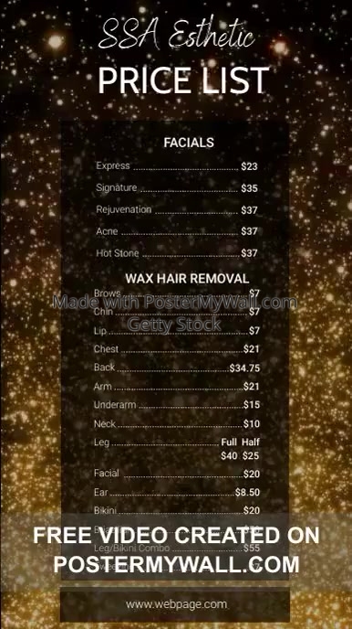 Copy of Beauty Salon Luxury Price List Template | PosterMyWall