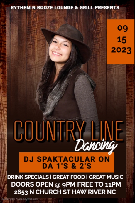 Country line dancing flyer template | PosterMyWall