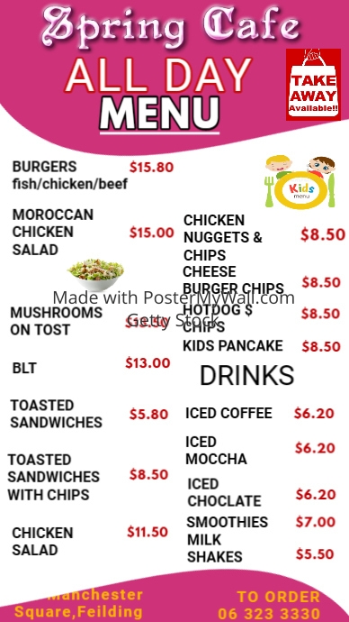 Restaurant BREAKFAST MENU | PosterMyWall