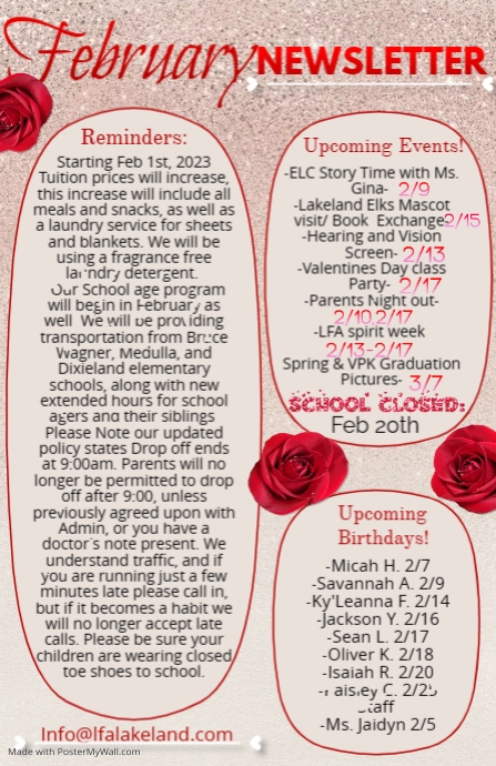 February, Newsletter | PosterMyWall