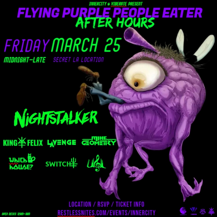 FLYING PURPLE PEOPLE EATER NIGHT STALKER King Felix | PosterMyWall