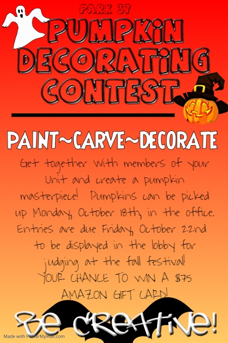 Copy of Copy of Pumpkin Decorating Contest | PosterMyWall