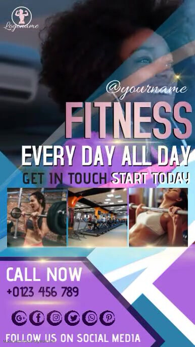 MODERN GYM AND FITNESS DESIGN TEMPLATE | PosterMyWall