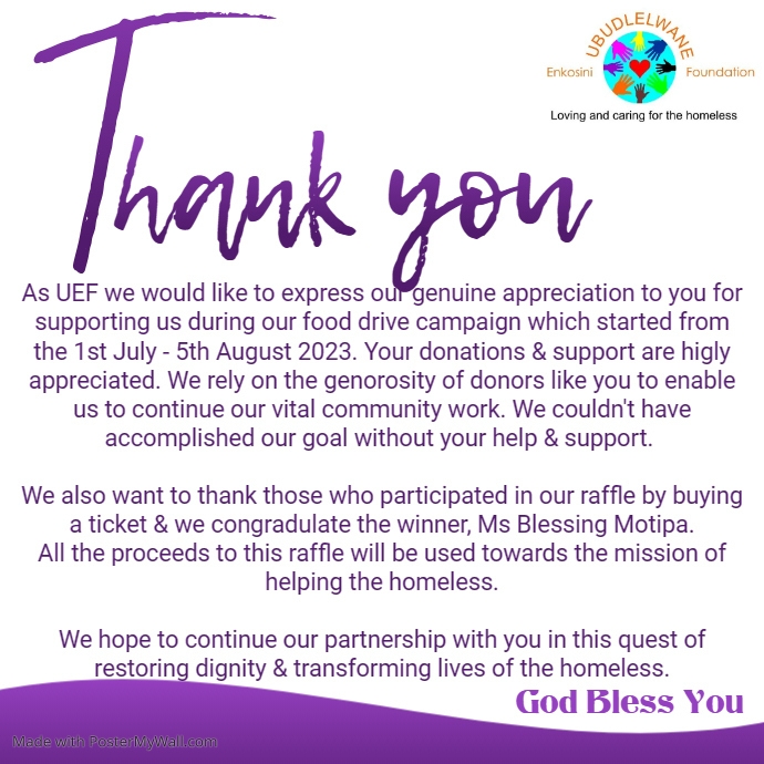 church thank you note | PosterMyWall