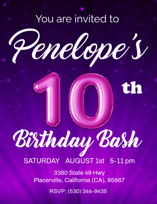 10th birthday Template | PosterMyWall