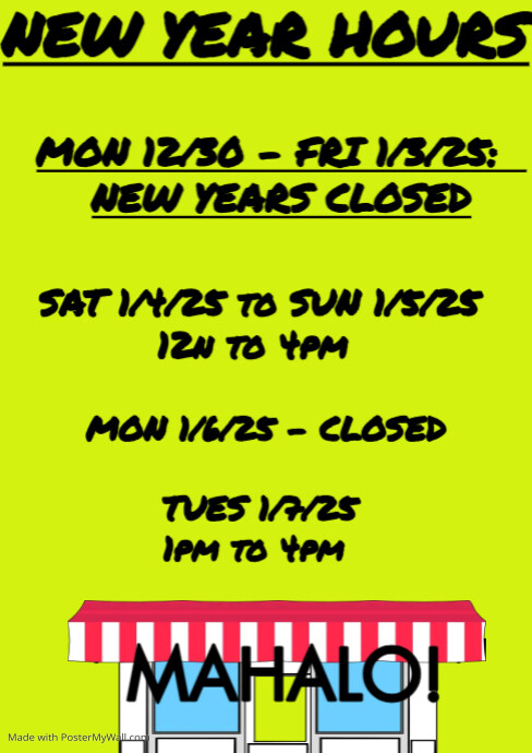 Copy of Store hours poster (1) | PosterMyWall