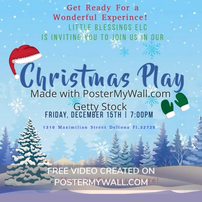 Light blue First Day of Winter invitation | PosterMyWall