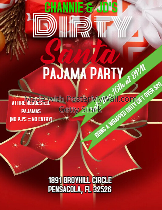 Copy of Dirty Santa Gift Exchange Flyer - CHANNIE | PosterMyWall