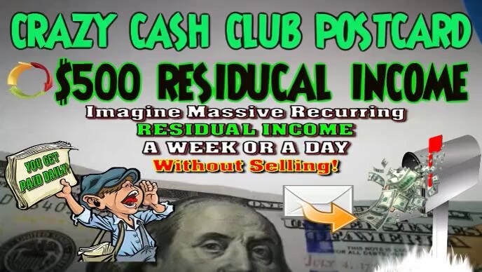 CRAZY CASH CLUB POSTCARD | PosterMyWall