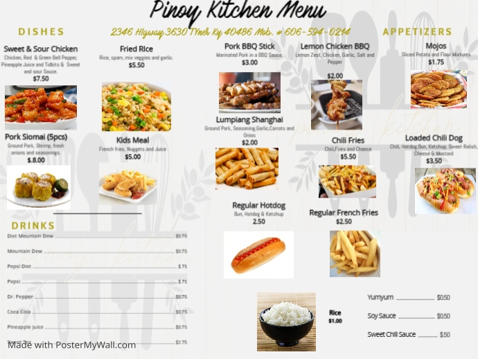 Copy of generic grey and white menu template design (4) | PosterMyWall