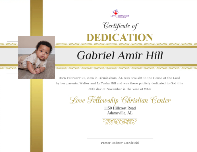 LFCC Christening Certificate ZaRiyah Jai Ford 7.30.2023b | PosterMyWall