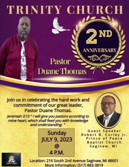 Copy of revised 2nd Church Anniversary Poster | PosterMyWall