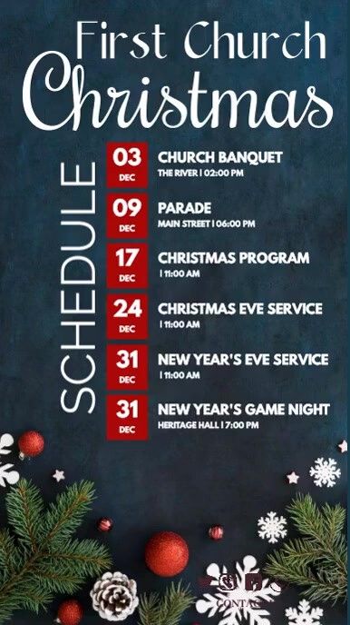 Copy of Christmas schedule | PosterMyWall