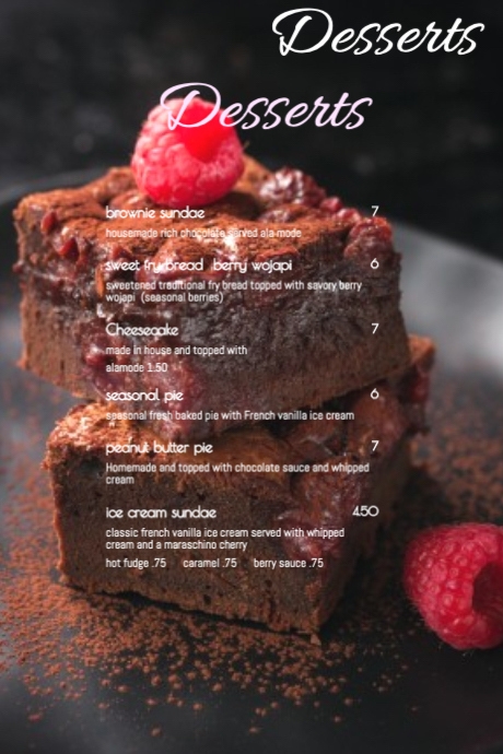 Copy of Copy of Dessert Menu Template | PosterMyWall