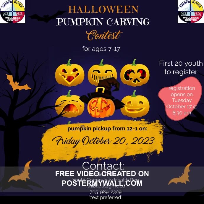 Purple Halloween Pumpkin Carving Contest Inst | PosterMyWall