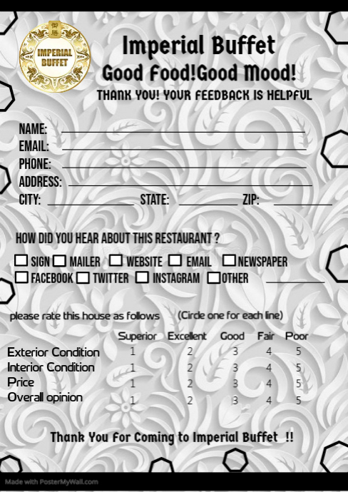 Copy of Copy of feedback form | PosterMyWall