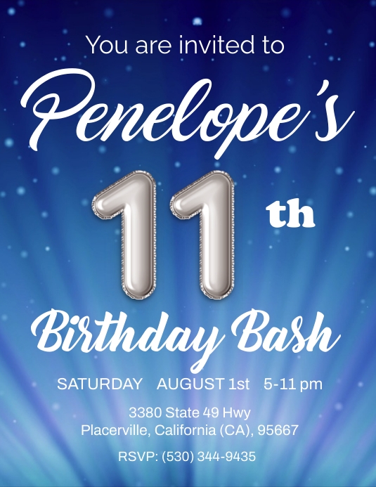 11th birthday Template | PosterMyWall