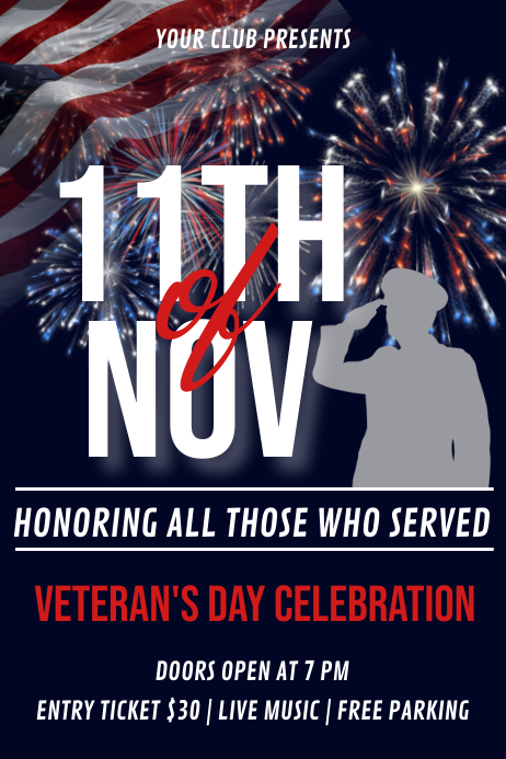 11th November Veterans day Template | PosterMyWall