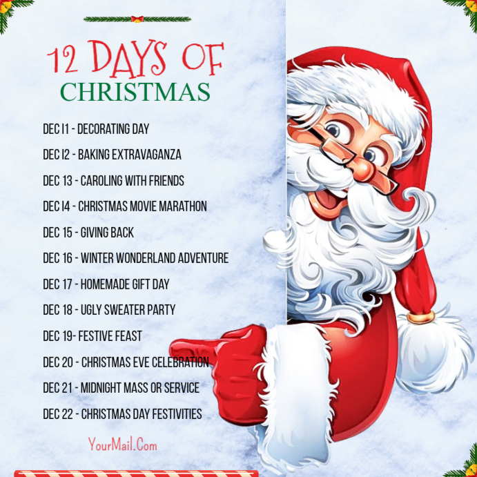 12 days of christmas Template | PosterMyWall