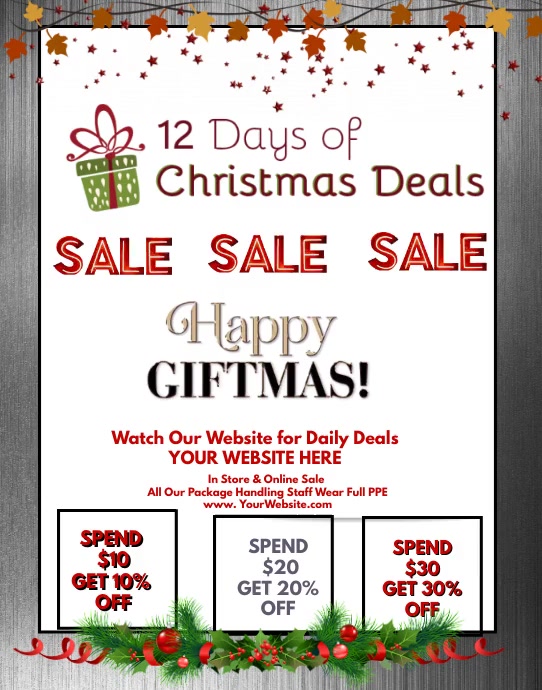 12 Days of Christmas SALE Template | PosterMyWall