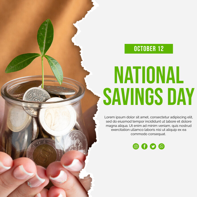 12 Oct - National Savings Day Template | PosterMyWall