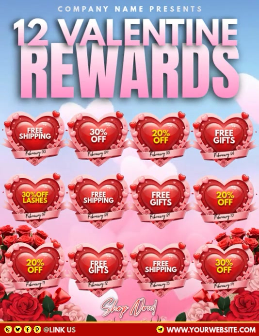 12 Valentine Rewards & Offers Template | PosterMyWall