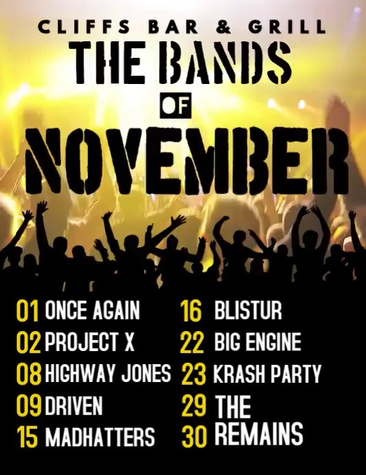 November Bands | PosterMyWall