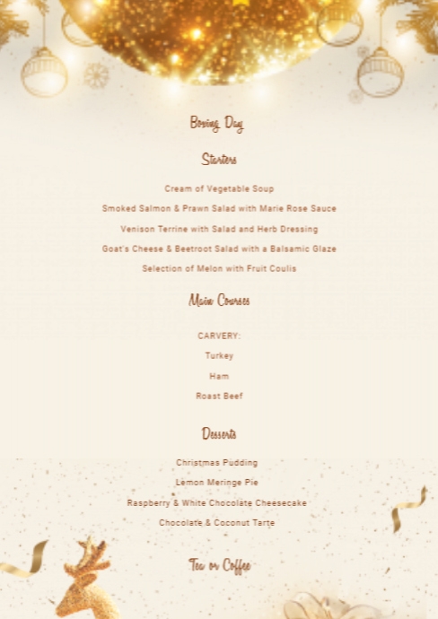 Christmas Day Menu | PosterMyWall