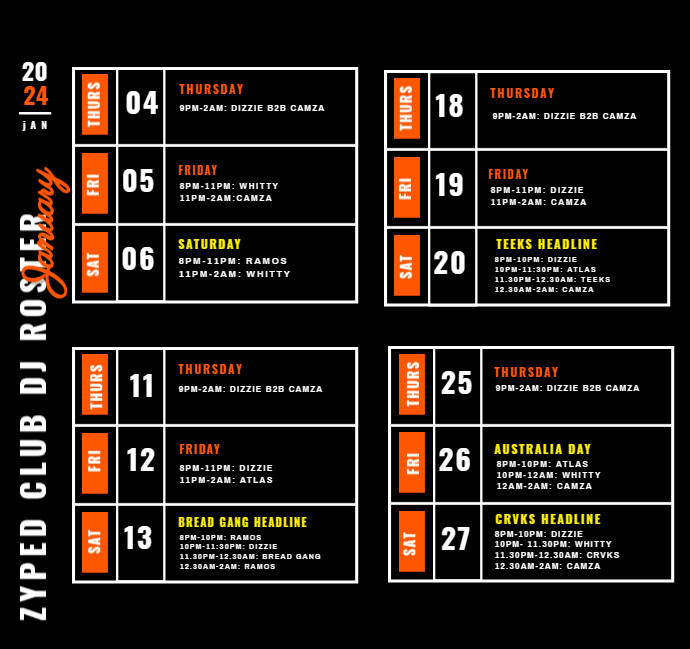 Calendar of Upcoming Events Schedule Flyer (3) | PosterMyWall