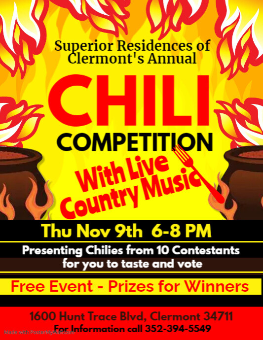 Yellow Chili Cook Off Competition Flyer | PosterMyWall