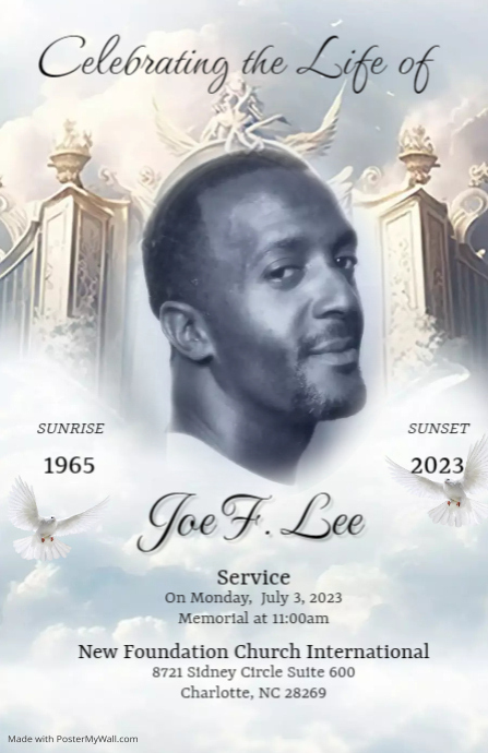 Heavenly Funeral Invitation Card Template (1) | PosterMyWall